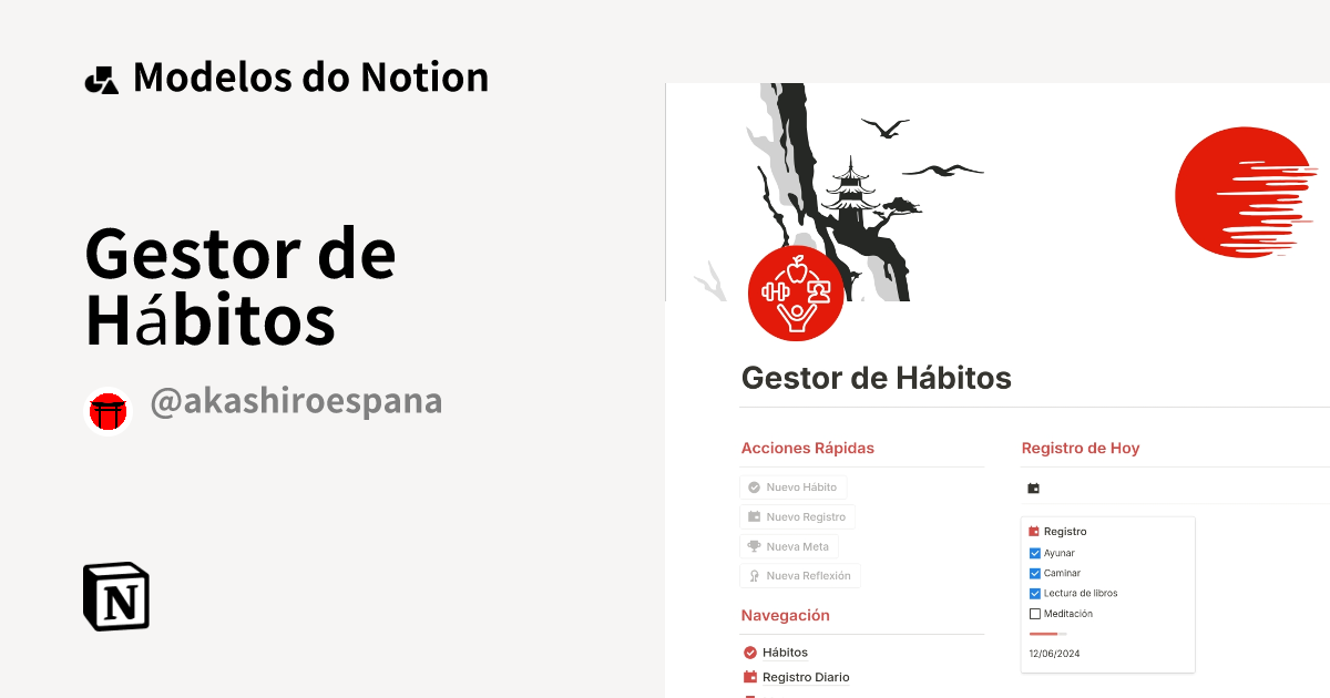 Modelo Gestor de Hábitos | Marketplace do Notion