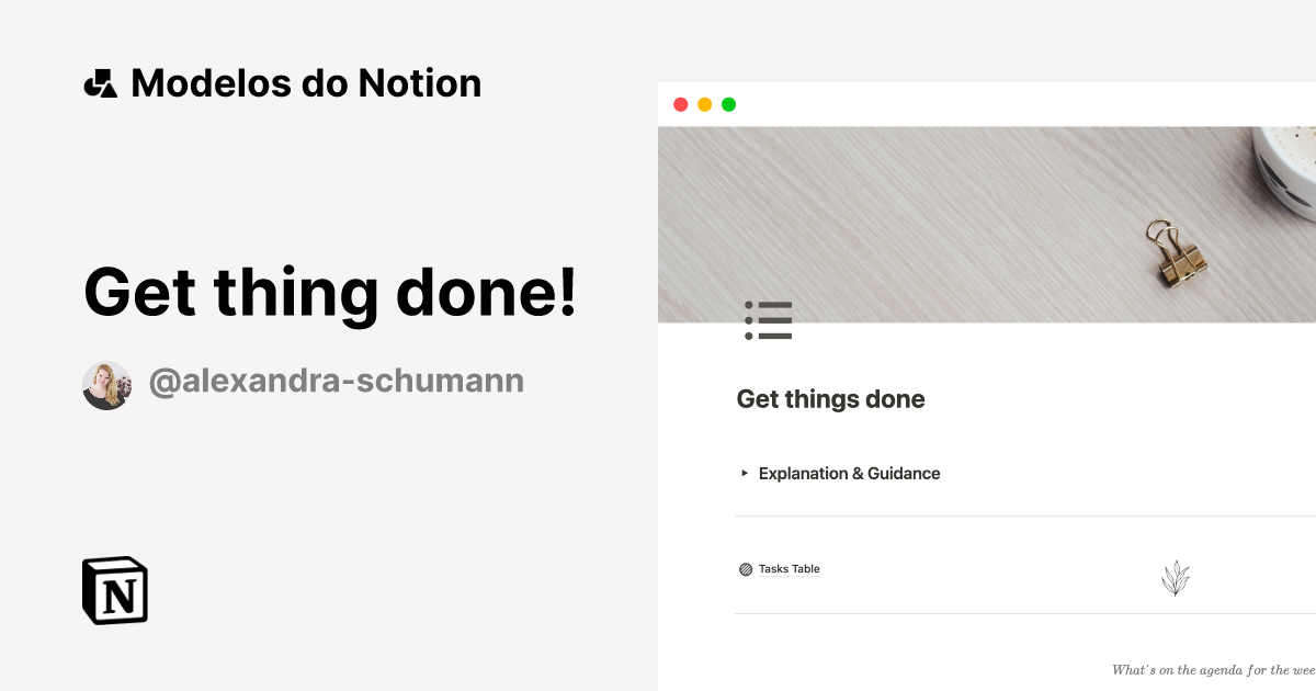 Modelo Get thing done! | Marketplace do Notion
