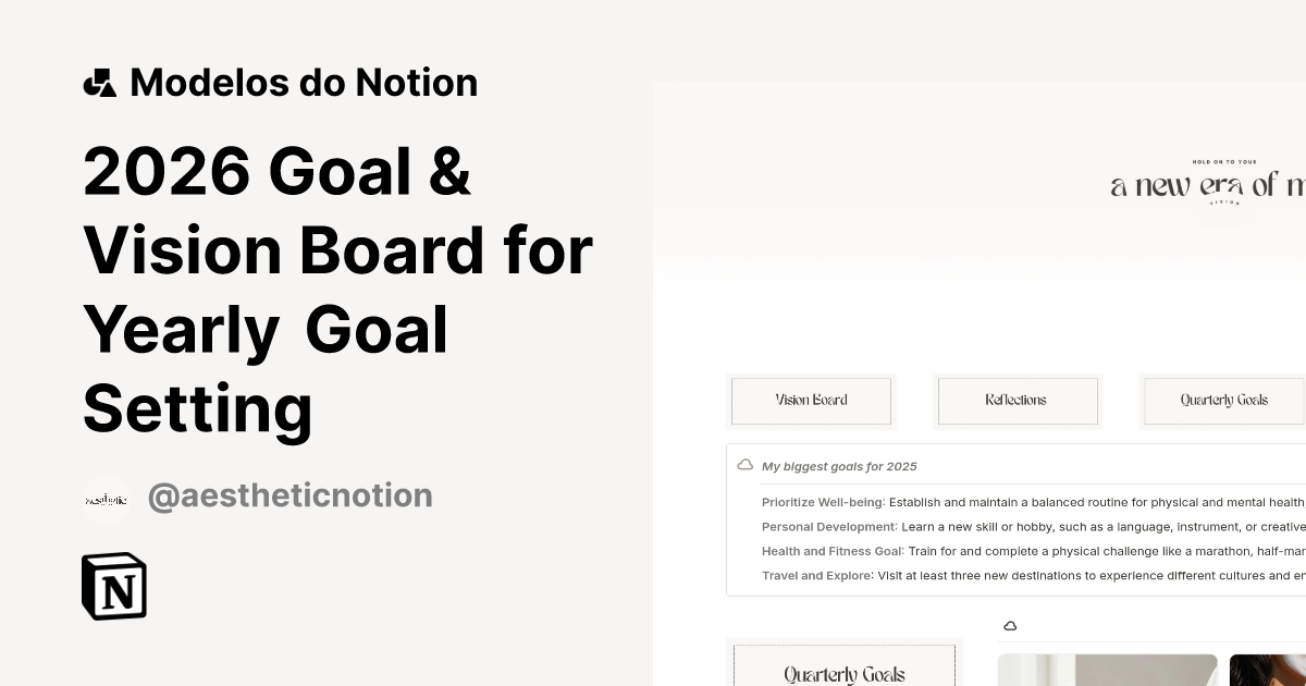 Modelo 2026 Goal & Vision Board for Yearly Goal Setting | Marketplace ...