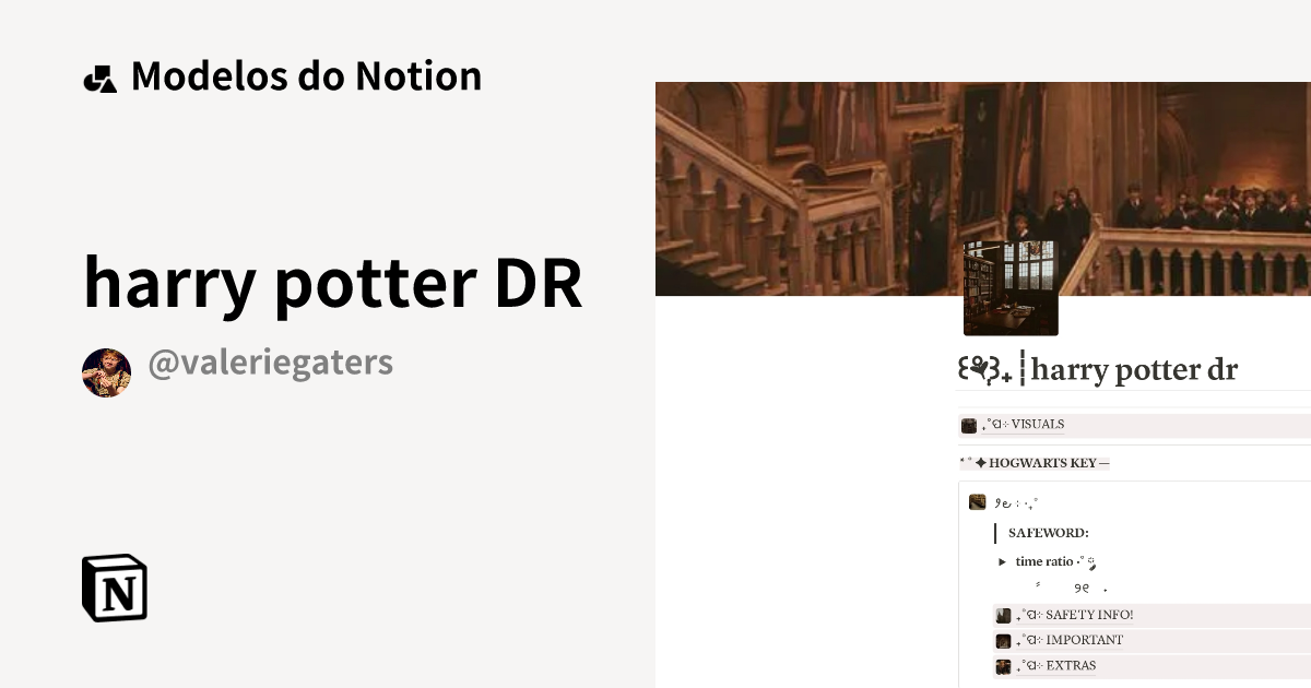 harry potter DR Modelo por val | Marketplace do Notion