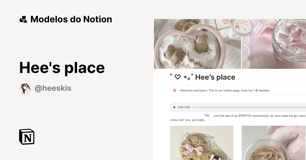 Hee's place Modelo por Sammy | Marketplace do Notion
