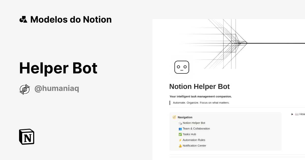 Helper Bot Modelo por Humaniaq | Marketplace do Notion