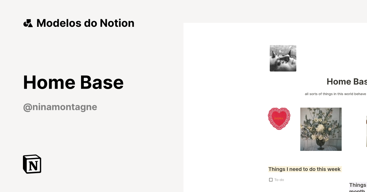 Modelo Home Base | Marketplace do Notion