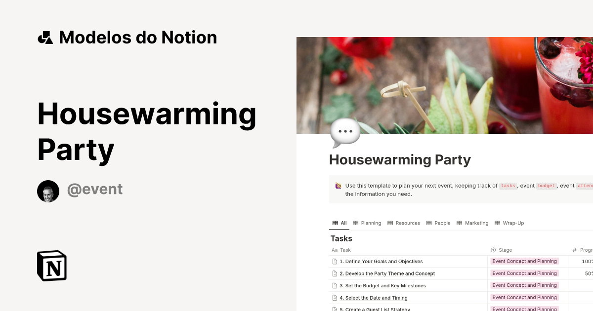 Housewarming Party Modelo por Event Planning Checklist | Marketplace do ...
