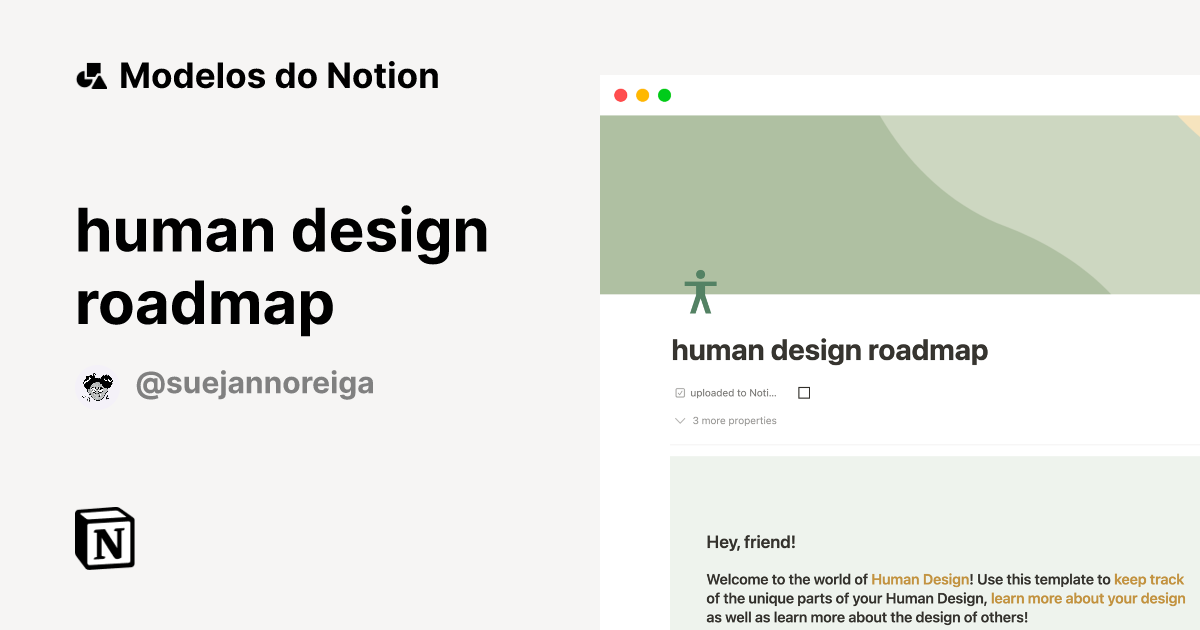 Modelo human design roadmap | Marketplace do Notion