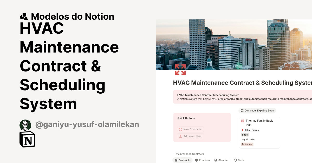 HVAC Maintenance Contract & Scheduling System Modelo por Notionallity ...