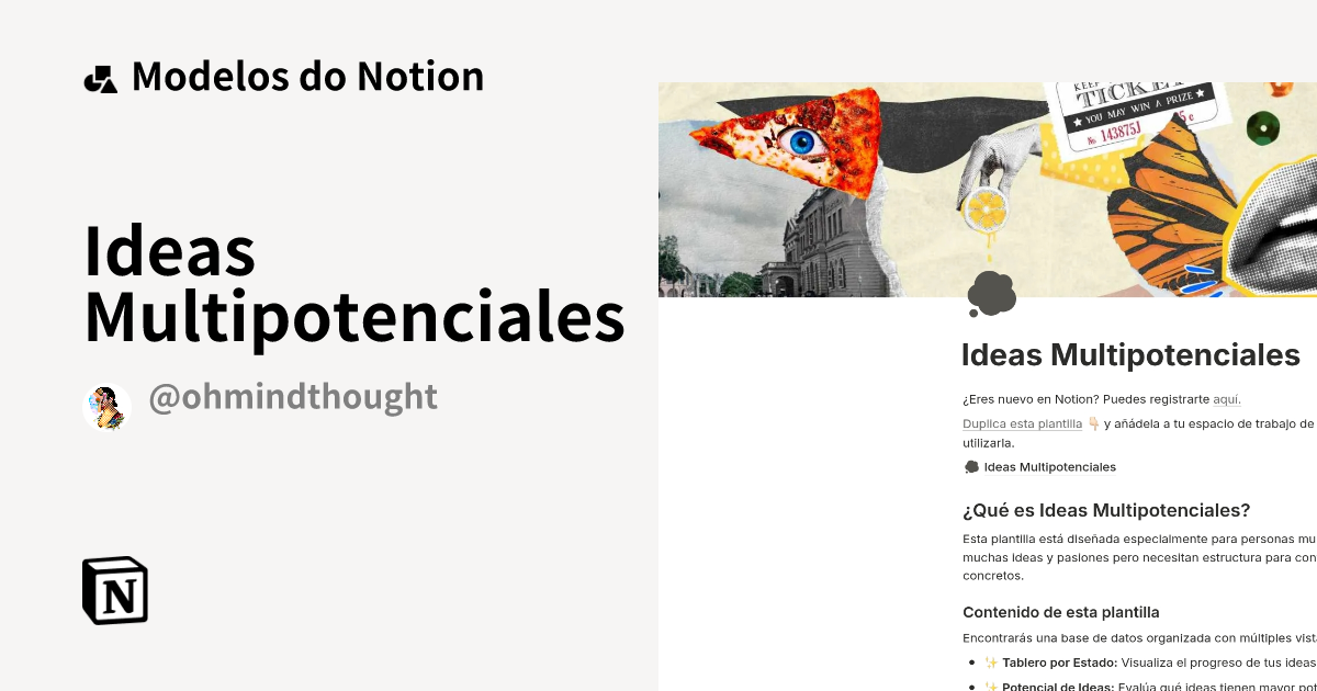 Modelo Ideas Multipotenciales | Marketplace do Notion