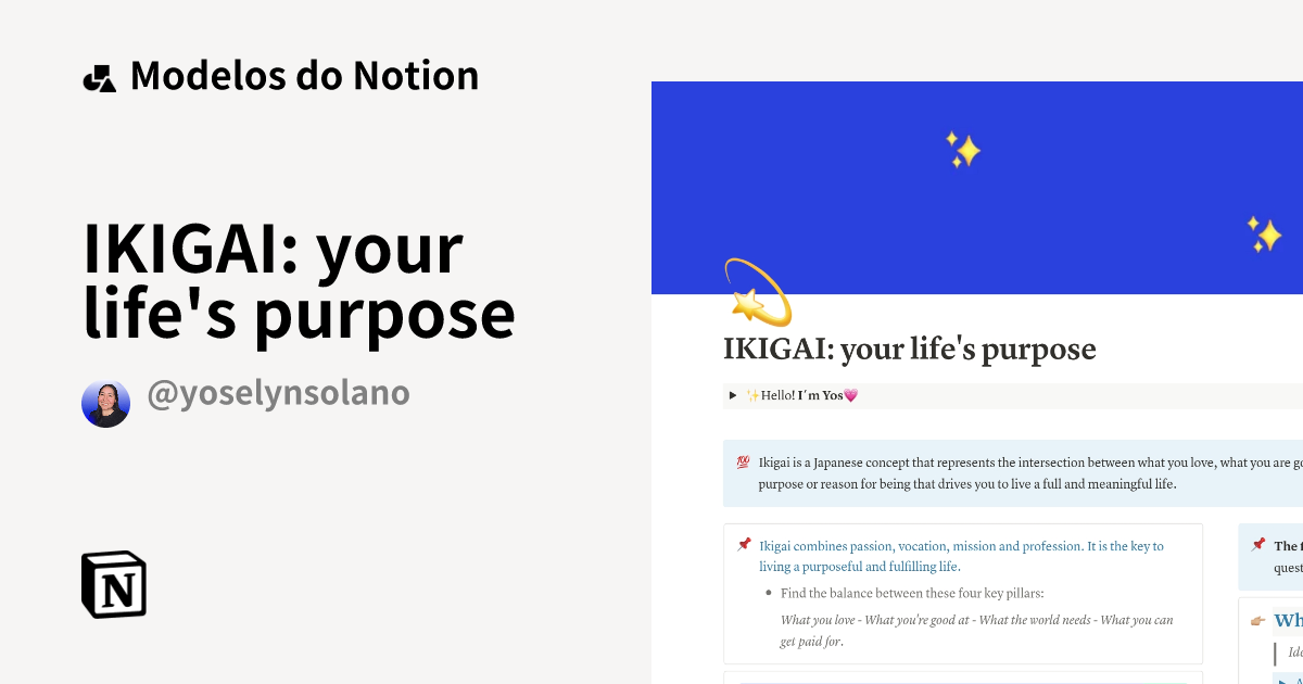 IKIGAI: your life's purpose Modelo por Yoselyn Solano | Marketplace do ...