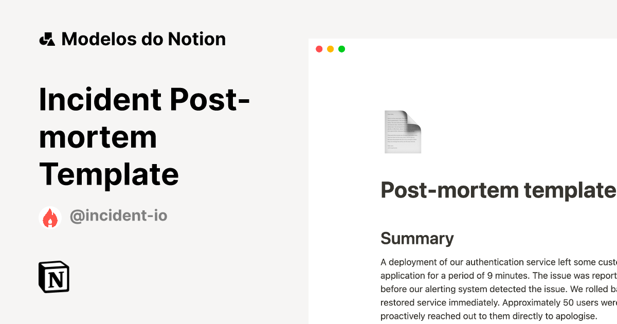 Incident Post-mortem Template Modelo por incident.io | Marketplace do ...
