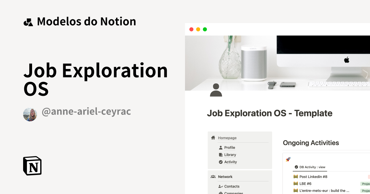 Modelo Job Exploration OS | Marketplace do Notion