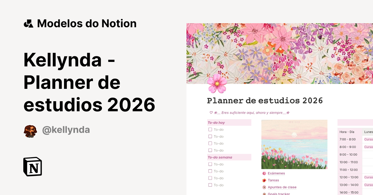 Kellynda - Planner de estudios 2026 Modelo por For Girls by Kellynda ...