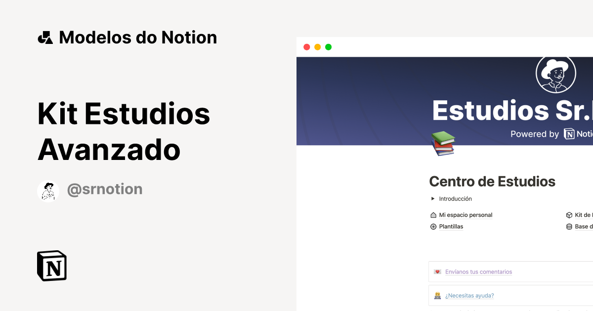 Modelo Kit Estudios Avanzado | Marketplace do Notion