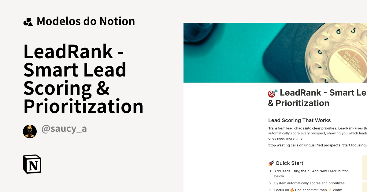 Modelo LeadRank - Smart Lead Scoring & Prioritization | Marketplace do ...