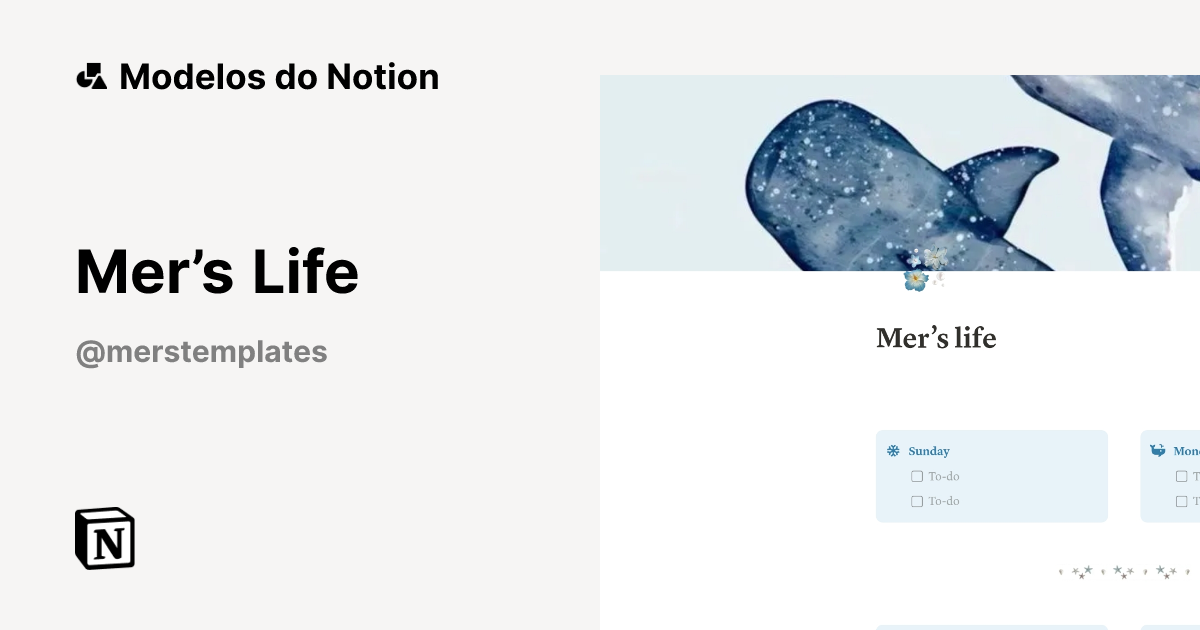 Modelo Mer’s Life | Marketplace do Notion