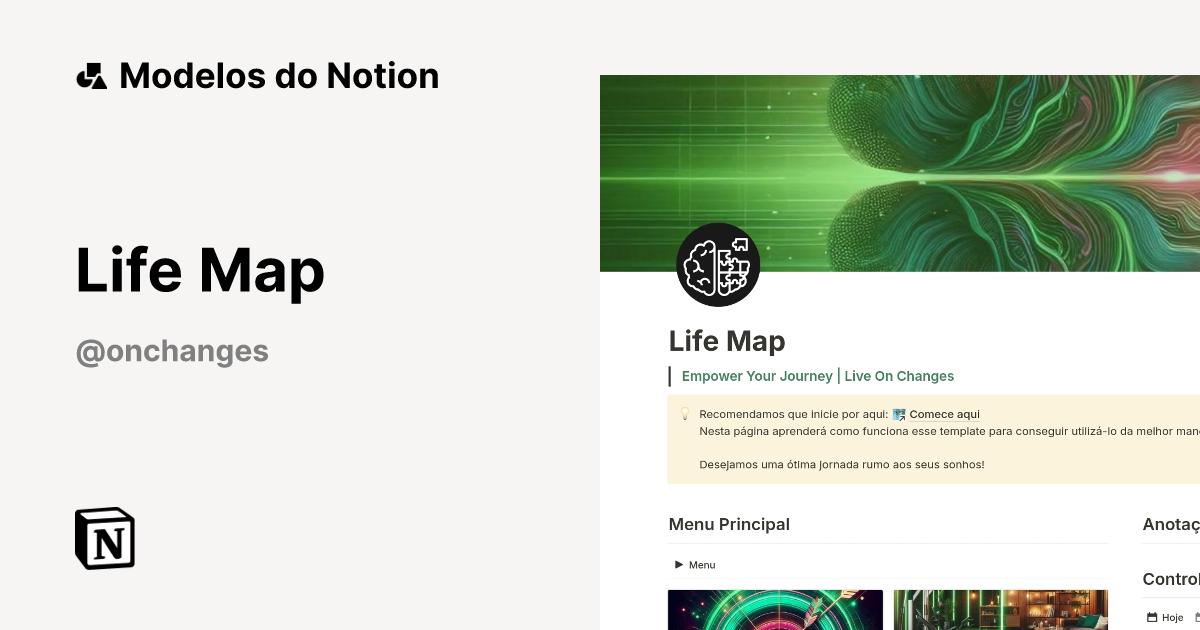 Life Map Modelo por On Changes Template | Marketplace do Notion
