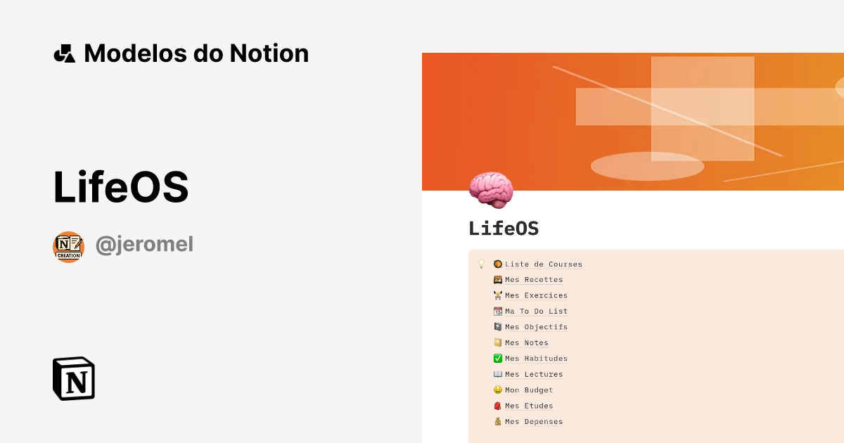 Modelo LifeOS | Marketplace do Notion