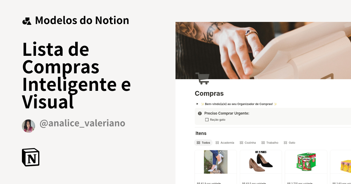 Modelo Lista de Compras Inteligente e Visual | Marketplace do Notion