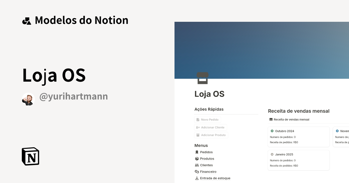 Modelo Loja OS | Marketplace do Notion