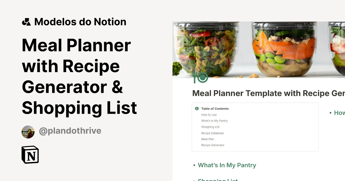Modelo Meal Planner with Recipe Generator & Shopping List | Marketplace ...