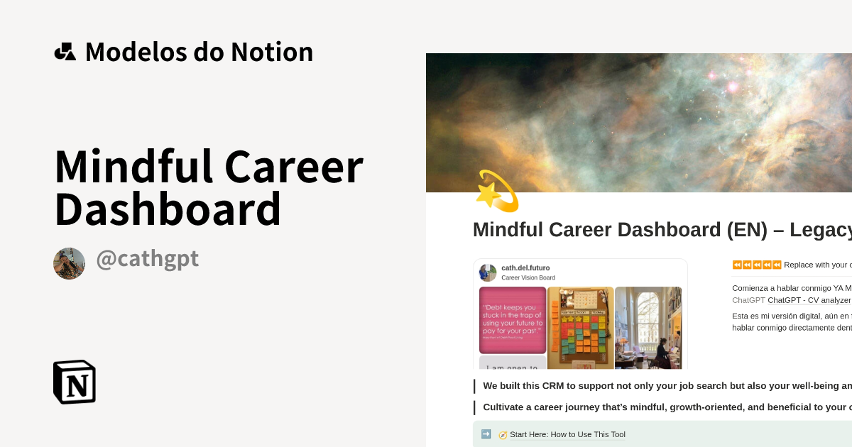 Mindful Career Dashboard Modelo por CathGPT - Cath del Futuro ...