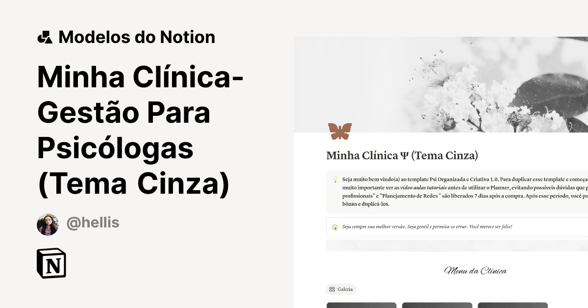 Minha Clínica- Gestão Para Psicólogas (Tema Cinza) Modelo por Hellen ...