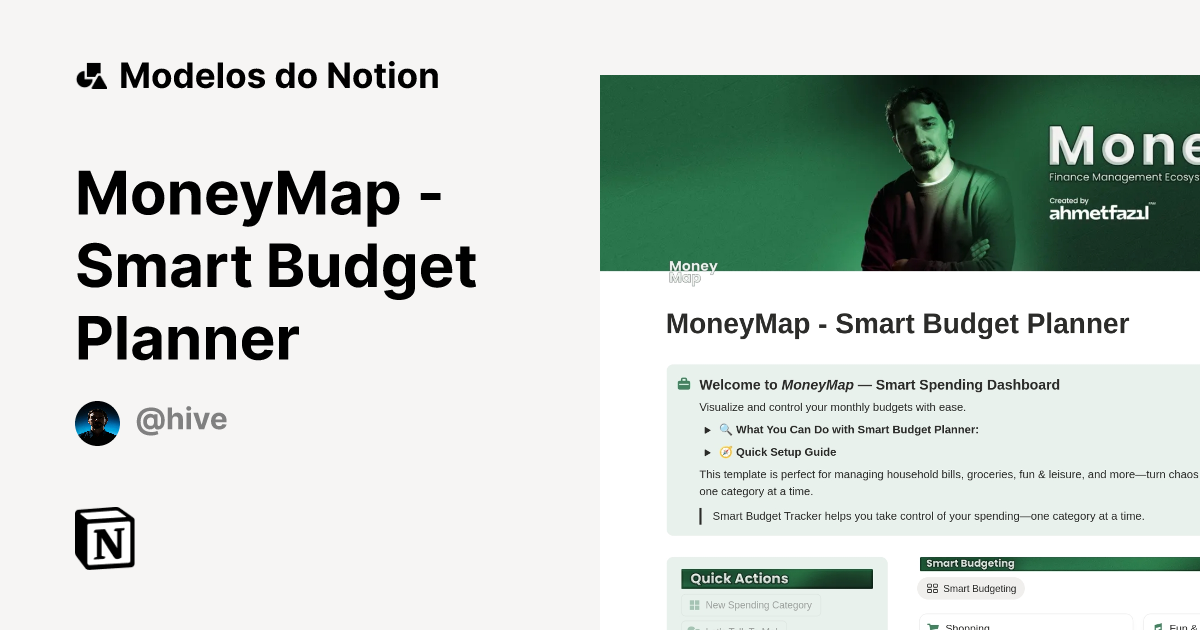 MoneyMap - Smart Budget Planner Modelo por Hive | Marketplace do Notion
