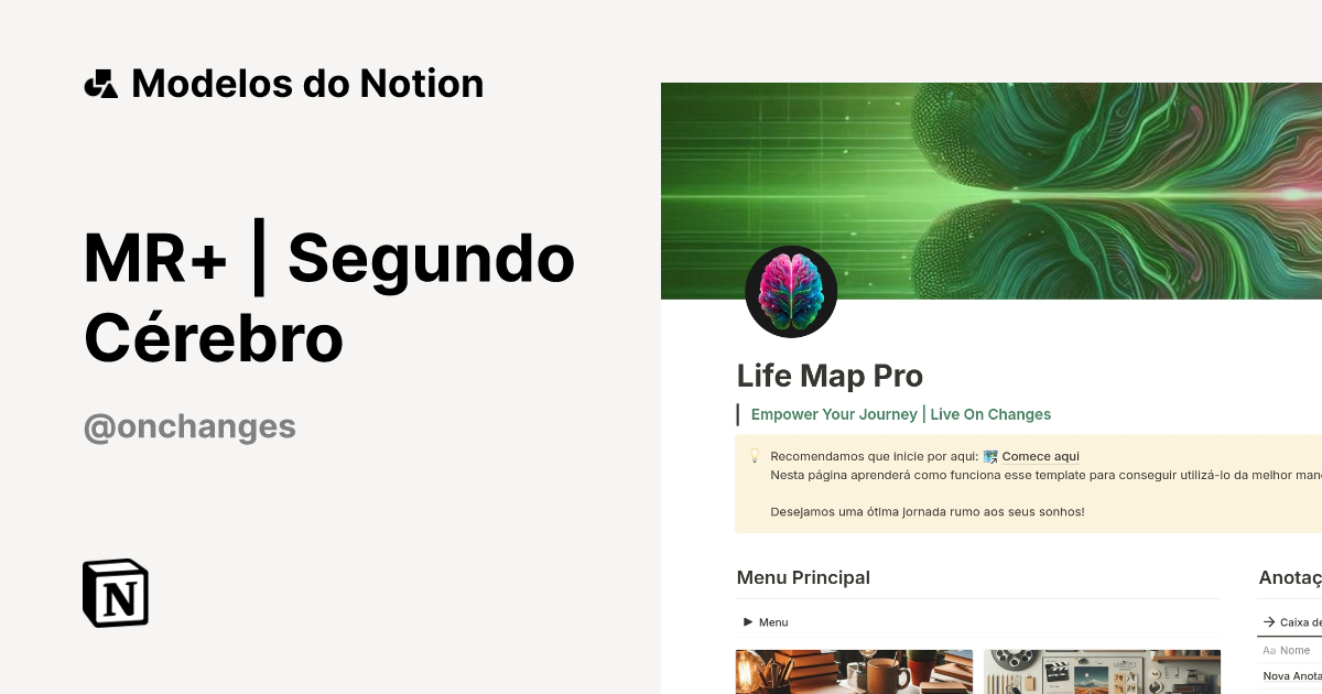Modelo MR+ | Segundo Cérebro | Marketplace do Notion