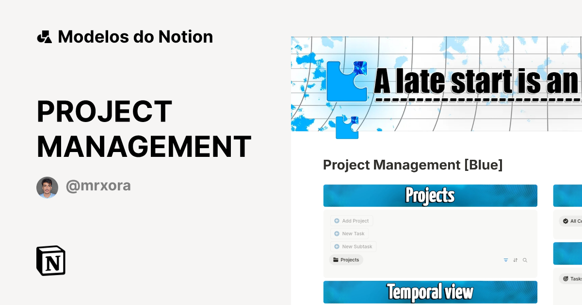 Modelo PROJECT MANAGEMENT | Marketplace do Notion