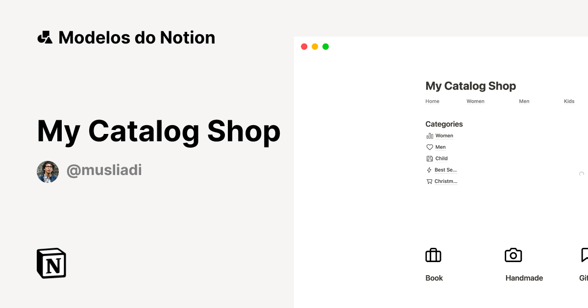 My Catalog Shop Modelo por Musliadi | Marketplace do Notion