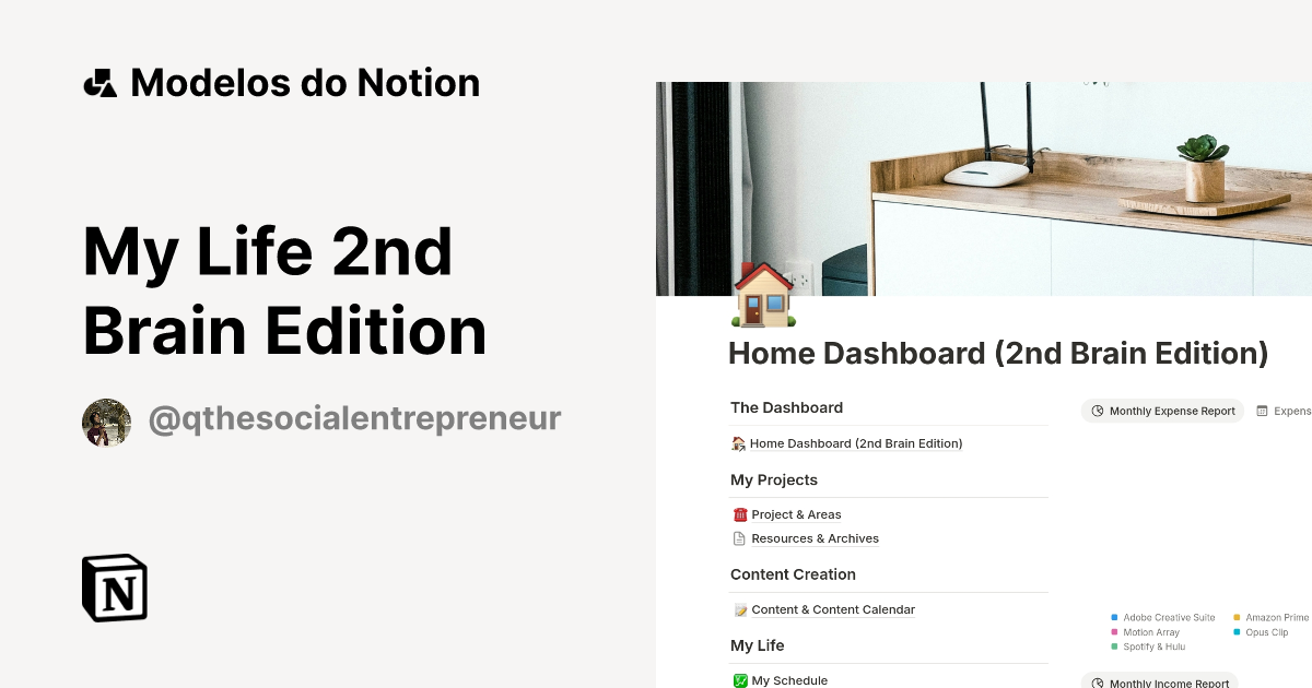 Modelo My Life 2nd Brain Edition | Marketplace do Notion