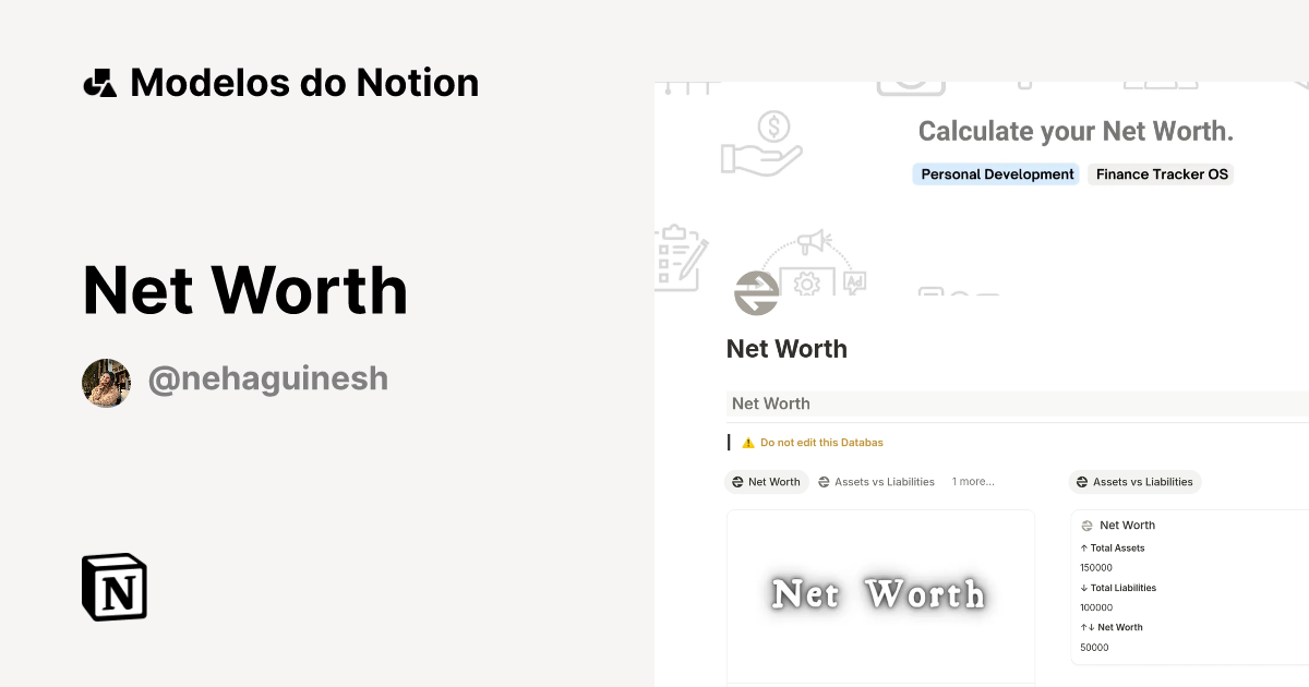 Modelo Net Worth | Marketplace do Notion