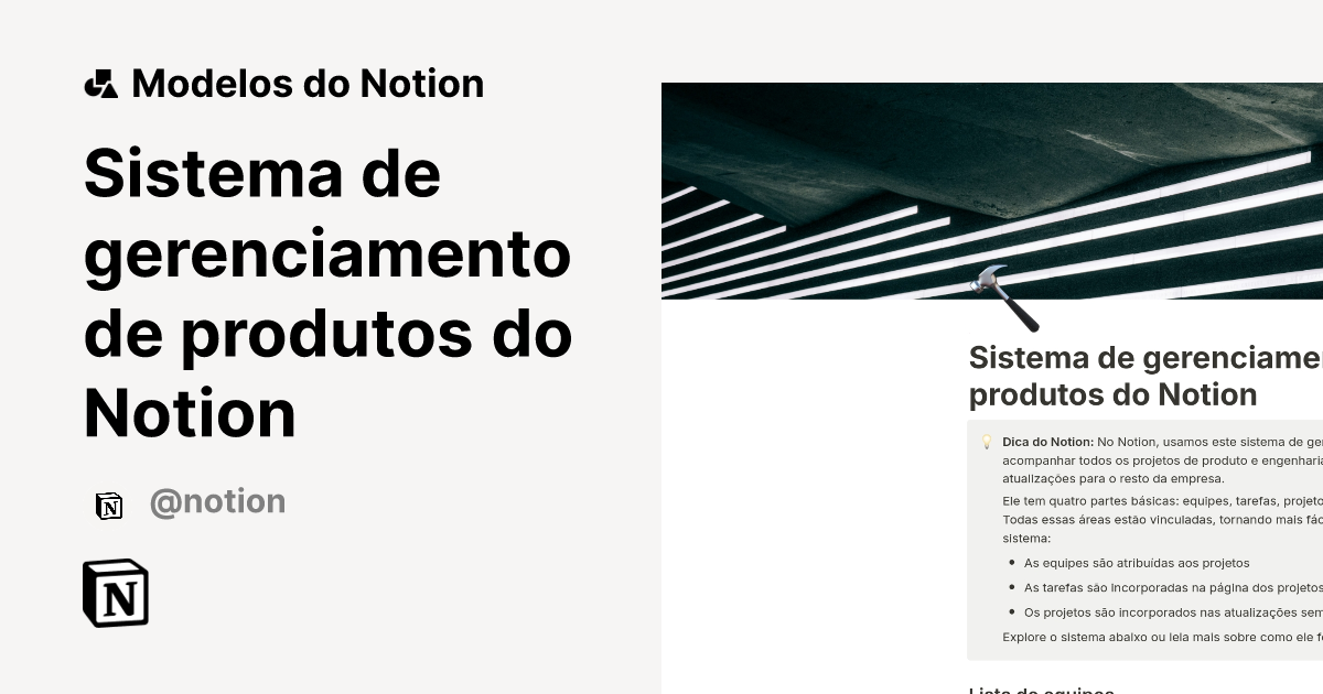 Sistema de gerenciamento de produtos do Notion Modelo por Notion | Marketplace do Notion