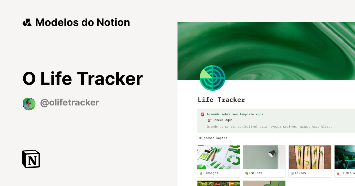 Modelo O Life Tracker | Marketplace do Notion