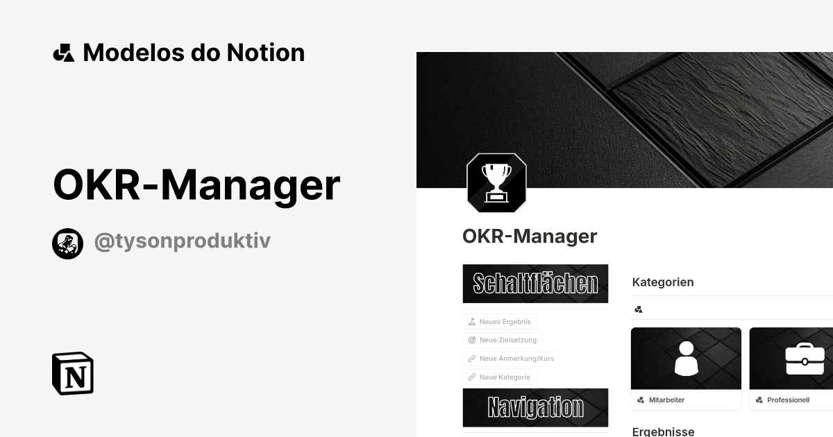 Modelo OKR-Manager | Marketplace do Notion