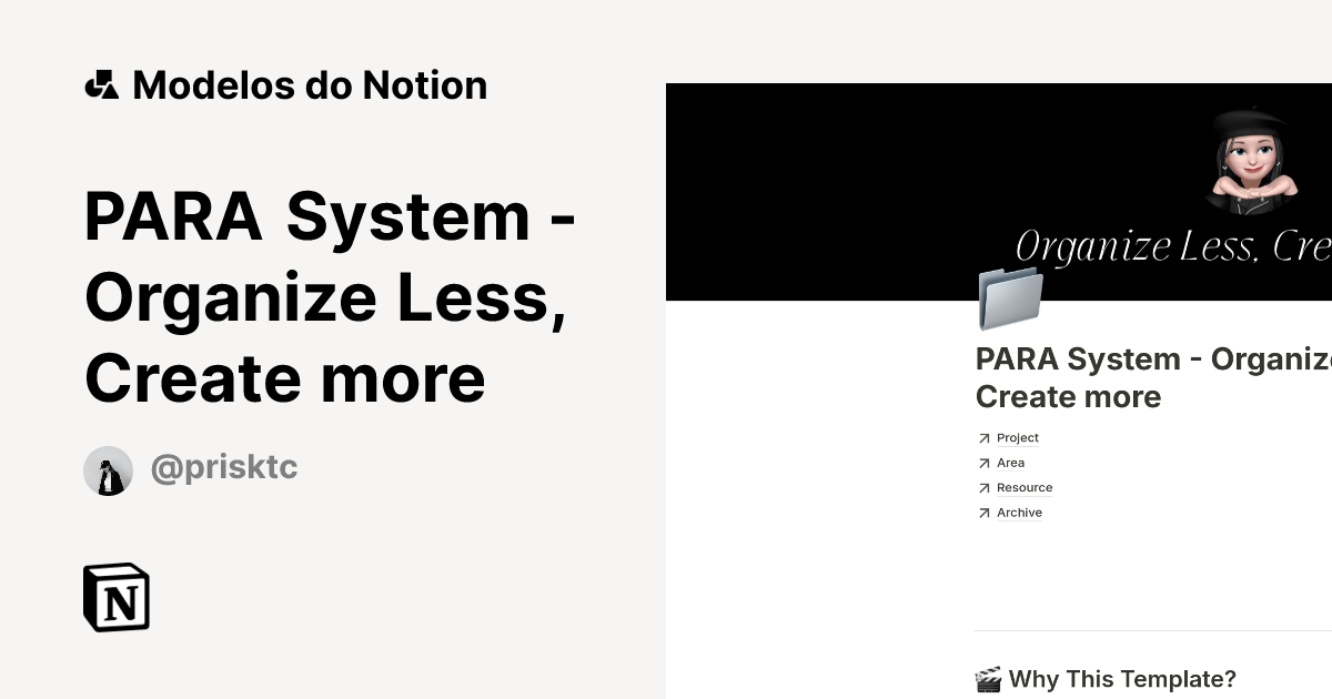 PARA System - Organize Less, Create more Modelo por Pris Kwok ...