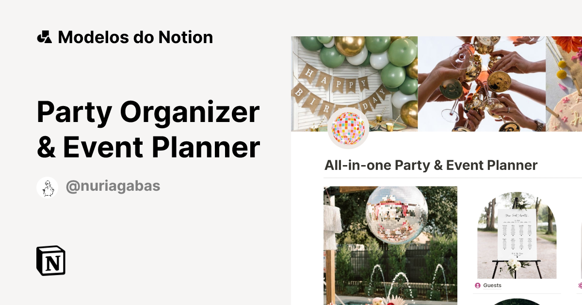 Party Organizer & Event Planner Modelo por Núria Gabàs | Marketplace do ...