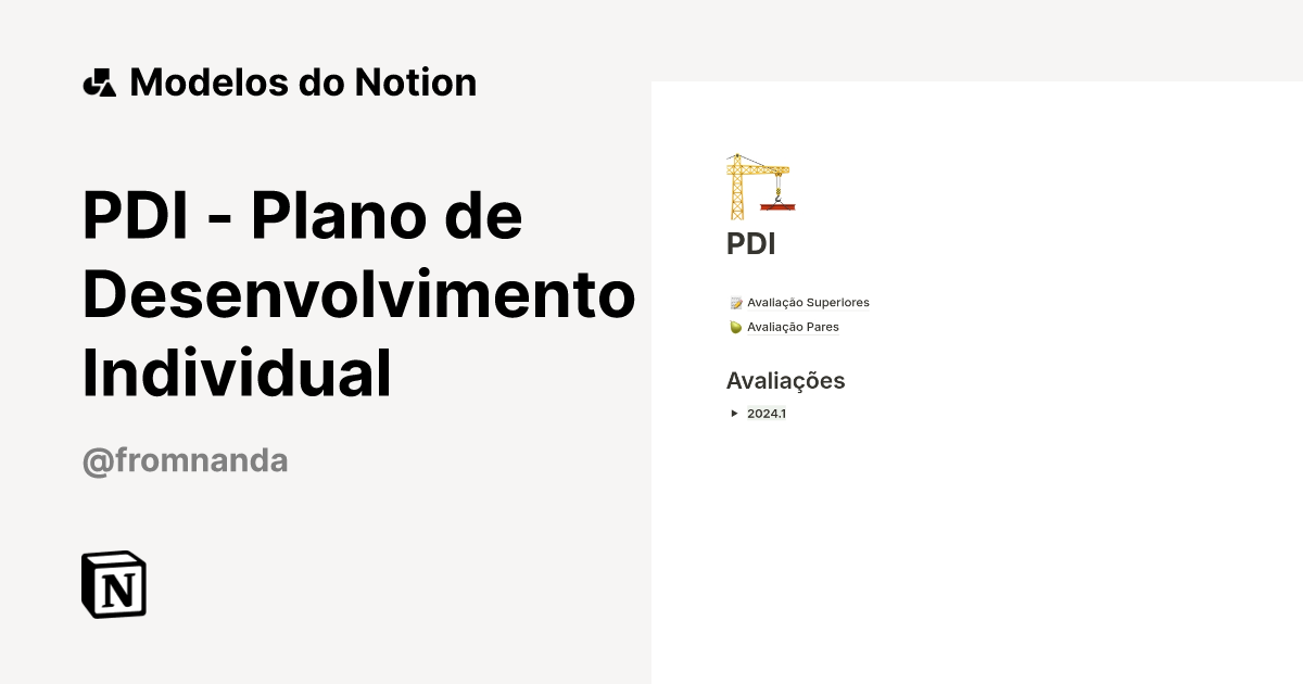 PDI - Plano de Desenvolvimento Individual Modelo por Fernanda Aparecida ...