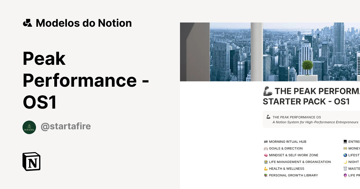 Peak Performance - OS1 Modelo por Bonfire | Marketplace do Notion