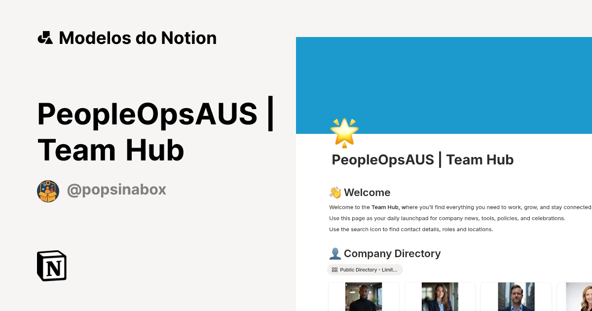 PeopleOpsAUS | Team Hub Modelo por People Ops in a Box | Marketplace do ...