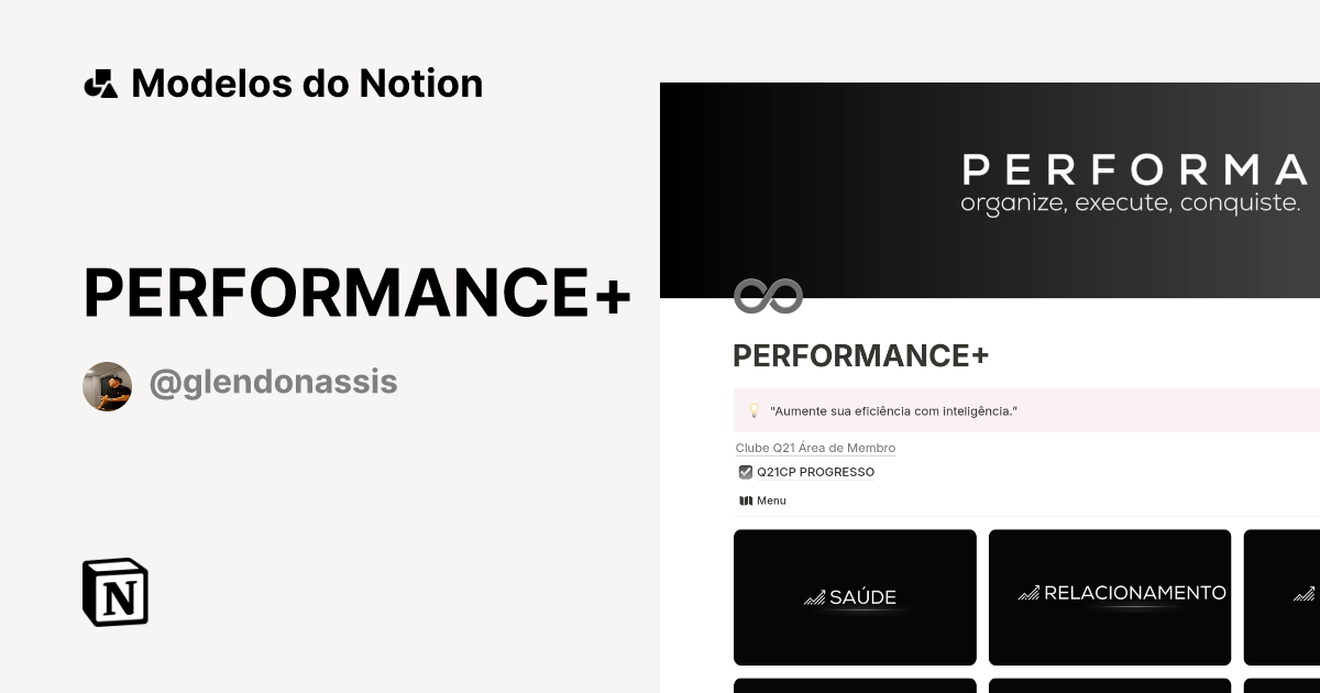 Modelo PERFORMANCE+ | Marketplace do Notion