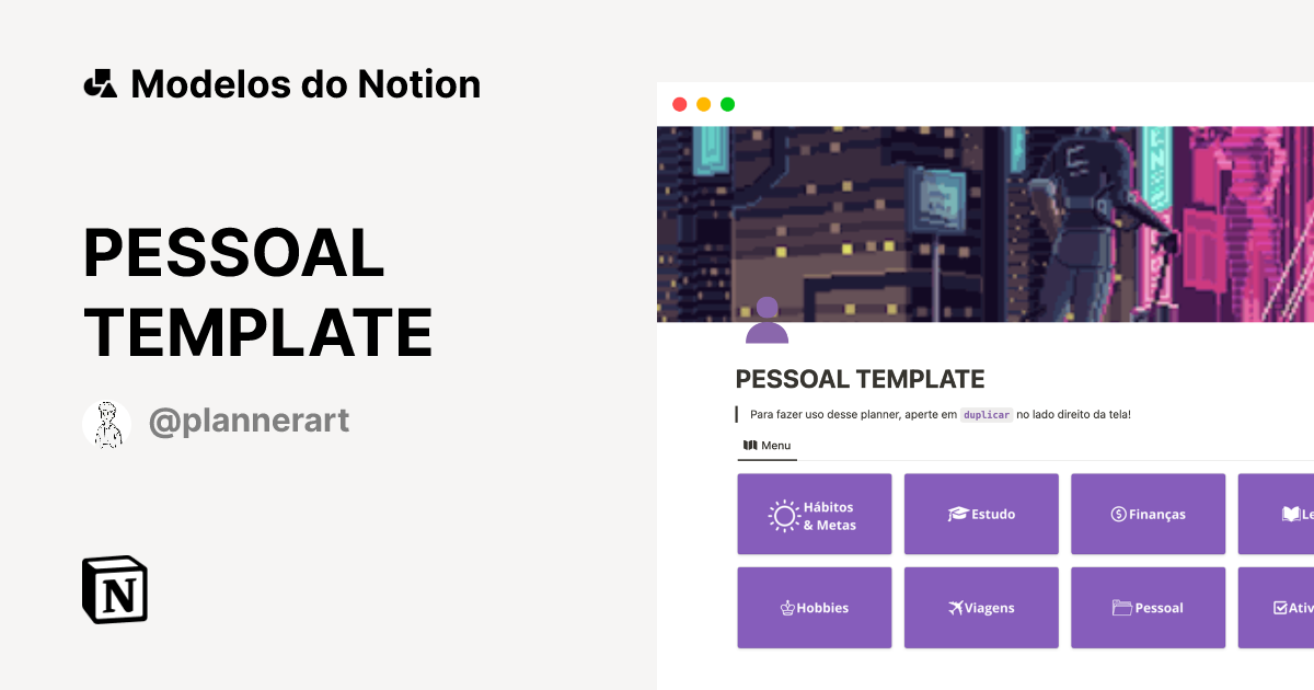 PESSOAL TEMPLATE Modelo por planner_art | Marketplace do Notion