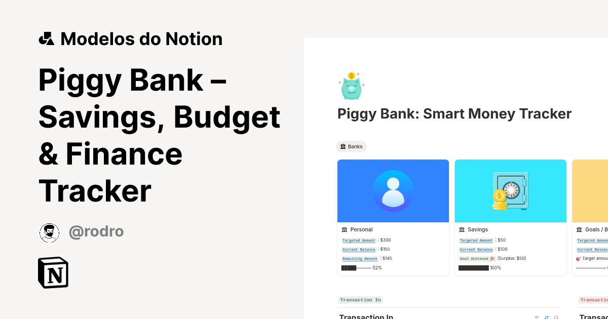Piggy Bank – Savings, Budget & Finance Tracker Modelo por Rodro ...