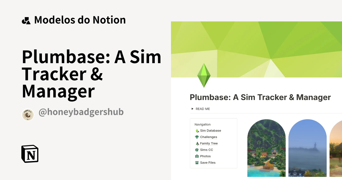Modelo Plumbase: A Sim Tracker & Manager | Marketplace do Notion