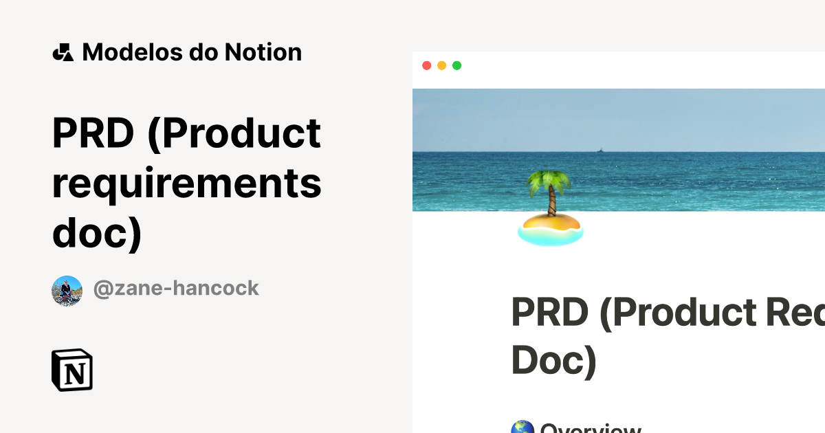 Modelo PRD (Product requirements doc) | Marketplace do Notion