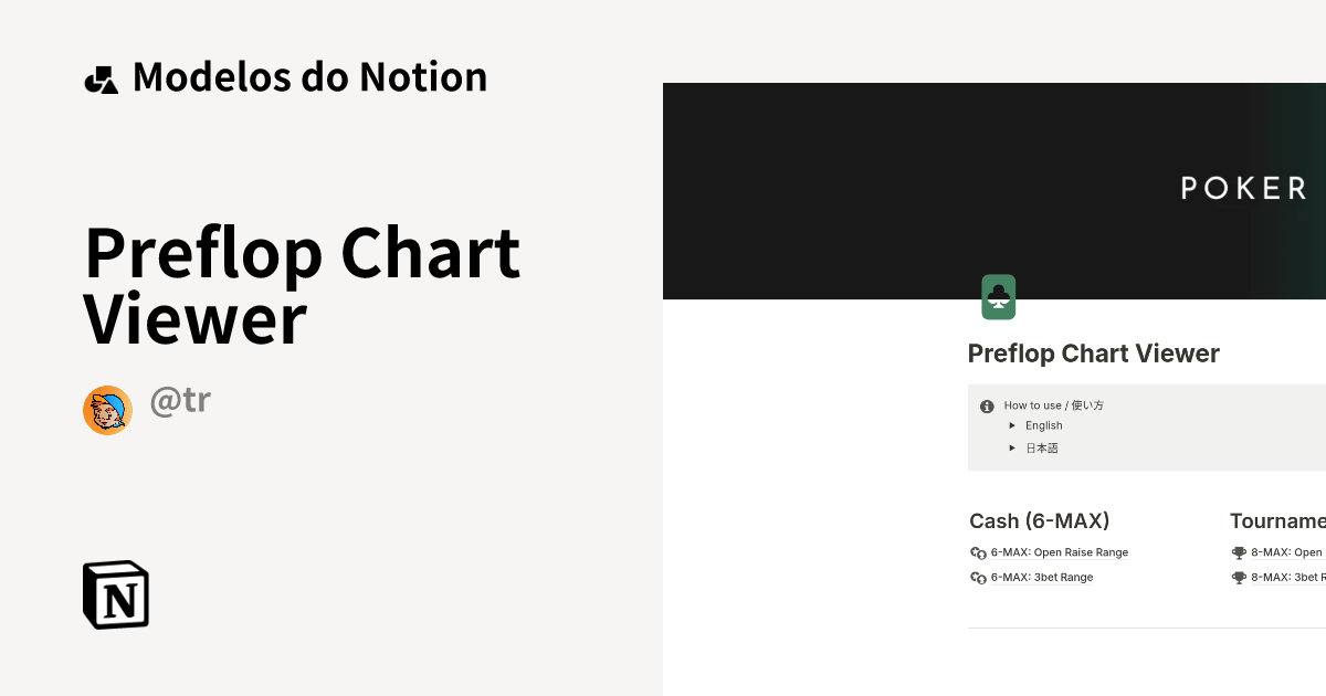 Modelo Preflop Chart Viewer | Marketplace do Notion
