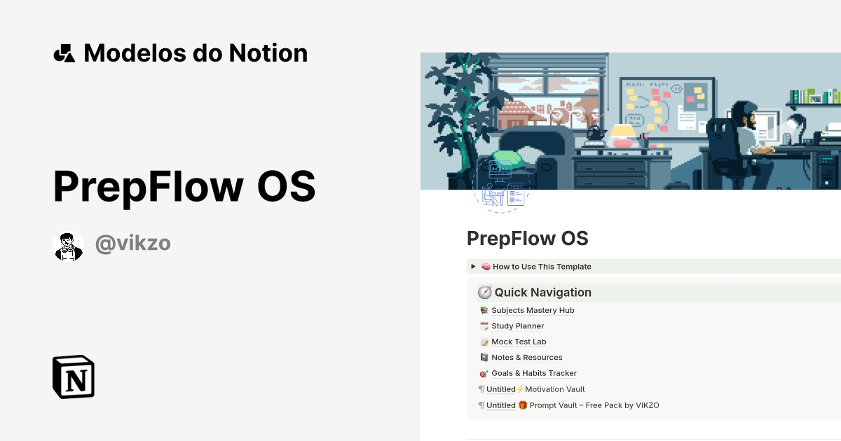 Modelo PrepFlow OS | Marketplace do Notion