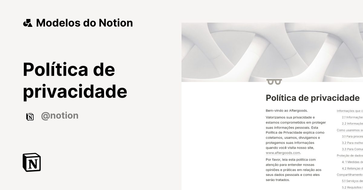 Modelo Política de privacidade 2025 | Marketplace do Notion