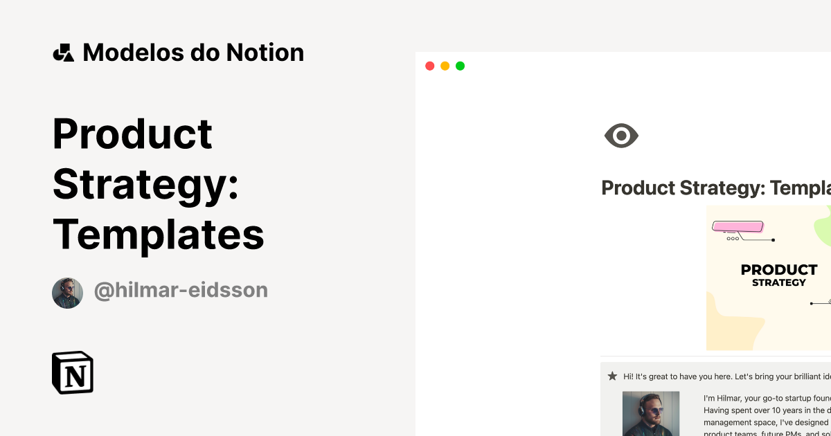 Product Strategy: Templates Modelo por Hilmar Eidsson | Marketplace do ...