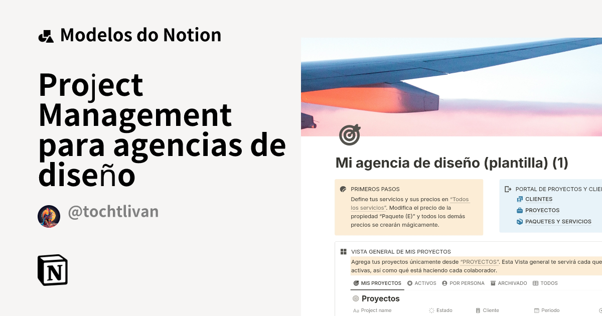 Modelo Project Management para agencias de diseño | Marketplace do Notion