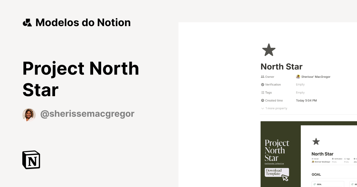 Modelo Project North Star | Marketplace do Notion